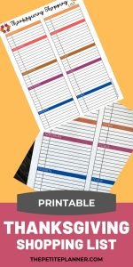 FREE Printable Thanksgiving Shopping List Planner 🦃