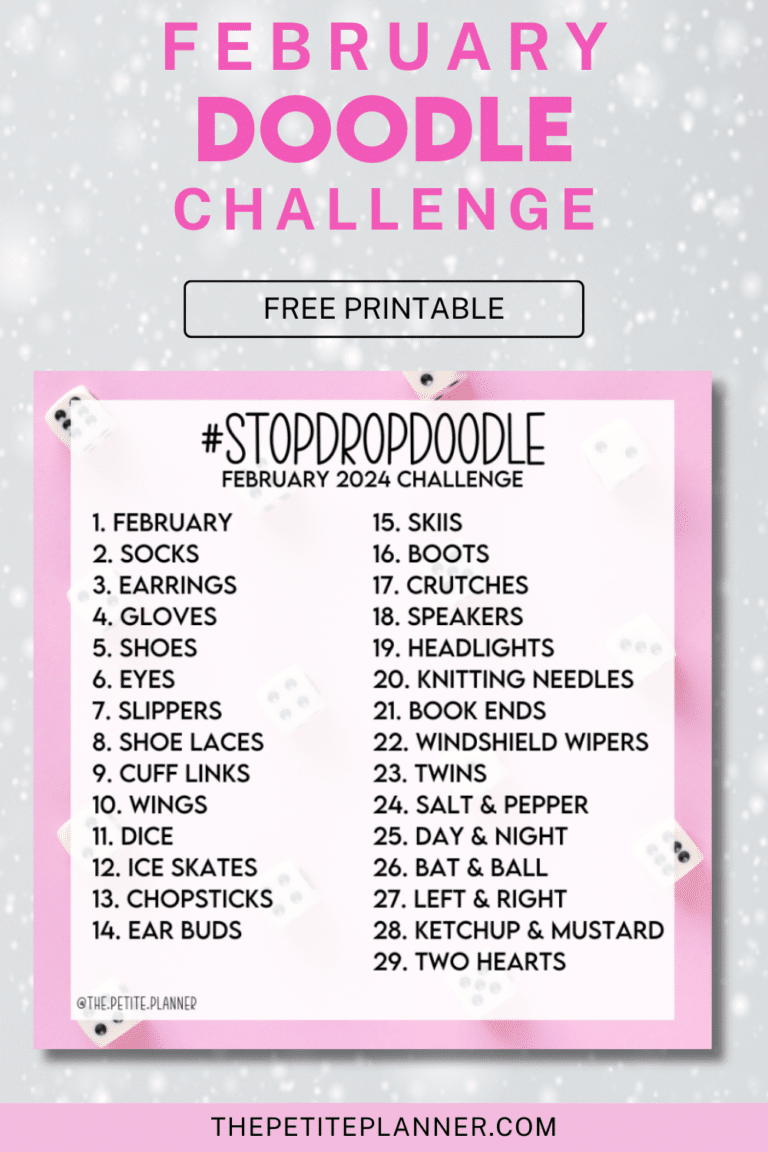 February Drawing a Day Challenge with FREE Printable!