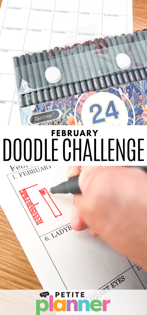 February Drawing a Day Challenge with FREE Printable! Get Creative!