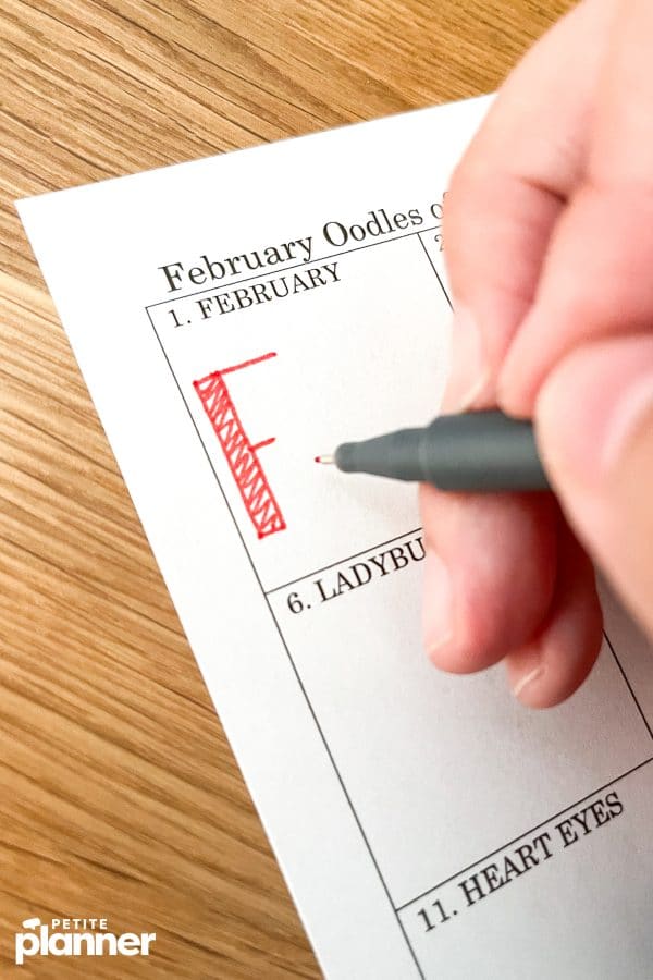 February Drawing a Day Challenge with FREE Printable!