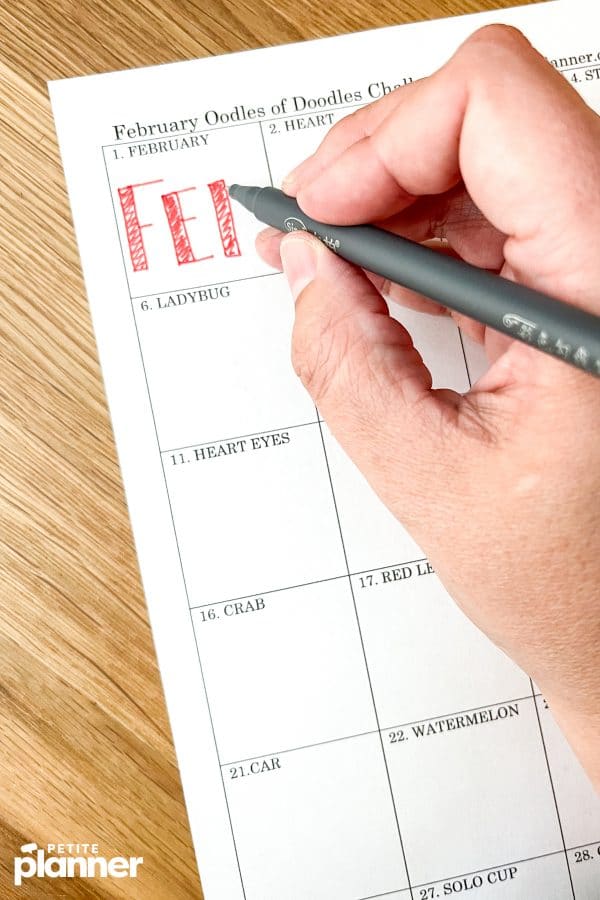 February Drawing a Day Challenge with FREE Printable! Get Creative!