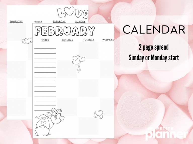 February Bullet Journal Theme to Print - Make Bujo Setup Easy!