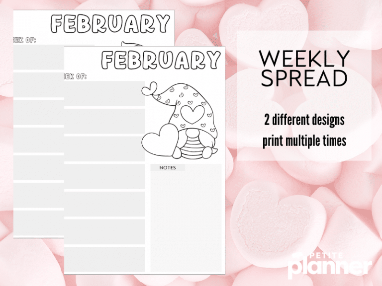 February Bullet Journal Theme to Print - Make Bujo Setup Easy!