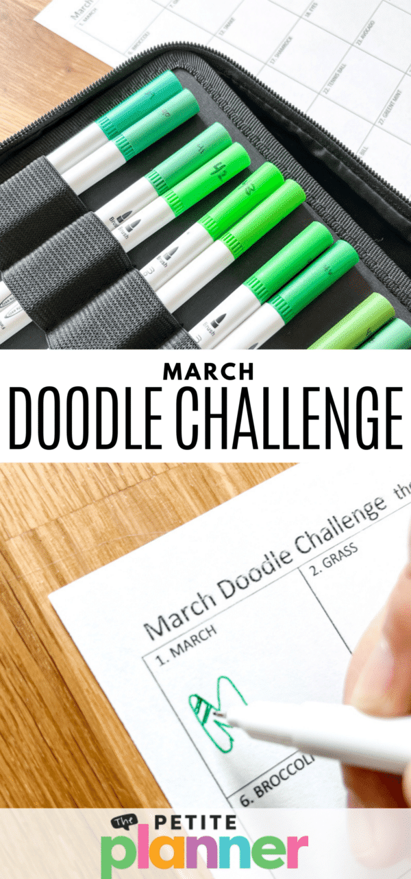 March Drawing Challenge 2021 - Color GREEN Theme with Printable!
