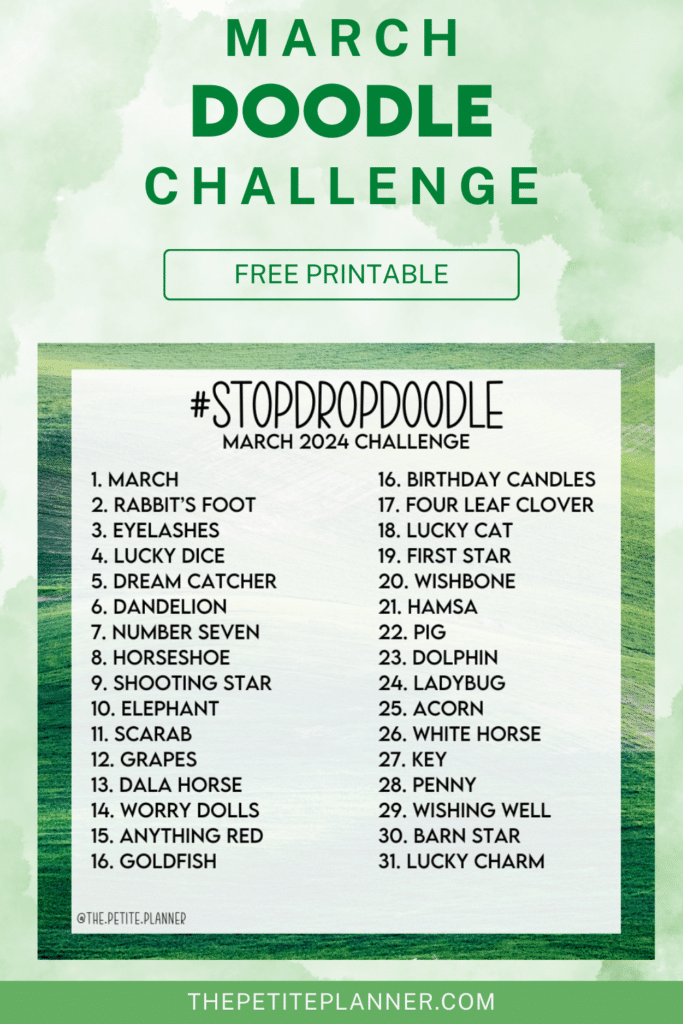 March Drawing Challenge with FREE Printable!