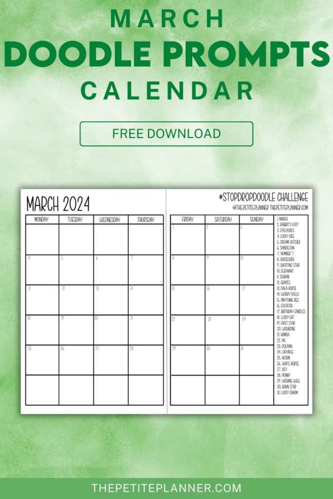 March Drawing Challenge with FREE Printable!