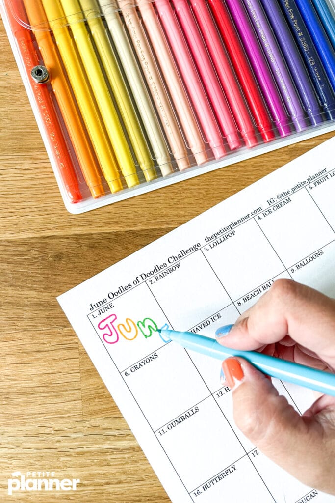 JUNE Doodle Challenge with FREE Printable Drawing Page