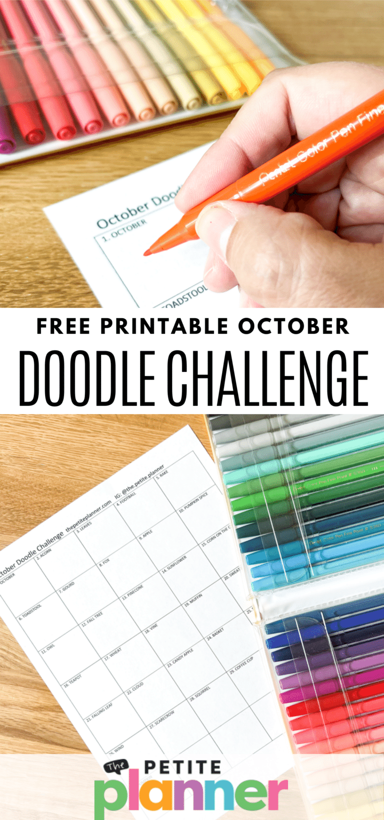OCTOBER Doodle Challenge with FREE Printable Drawing Page