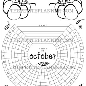 Printable October Bullet Journal 2021 (Undated) (Works for Any Year)