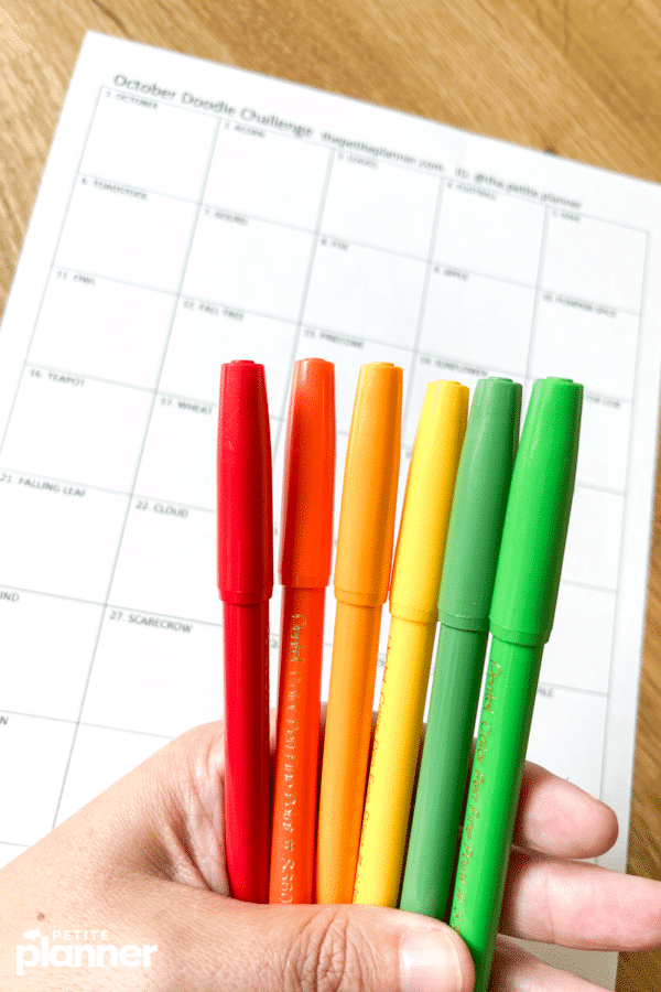 OCTOBER Doodle Challenge with FREE Printable Drawing Page