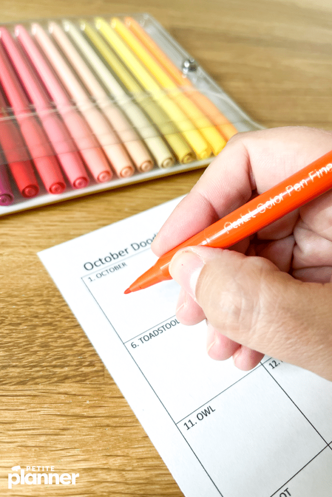 OCTOBER Doodle Challenge with FREE Printable Drawing Page