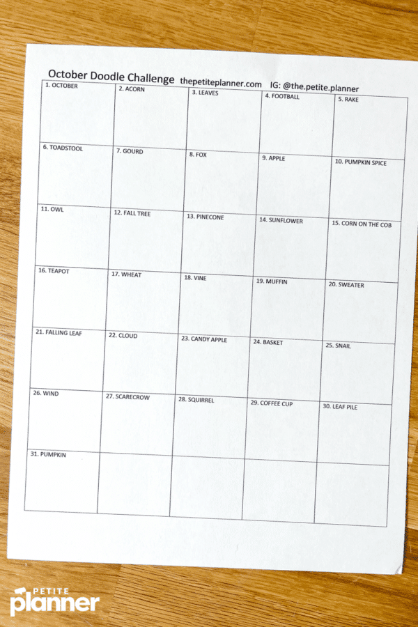 OCTOBER Doodle Challenge with FREE Printable Drawing Page