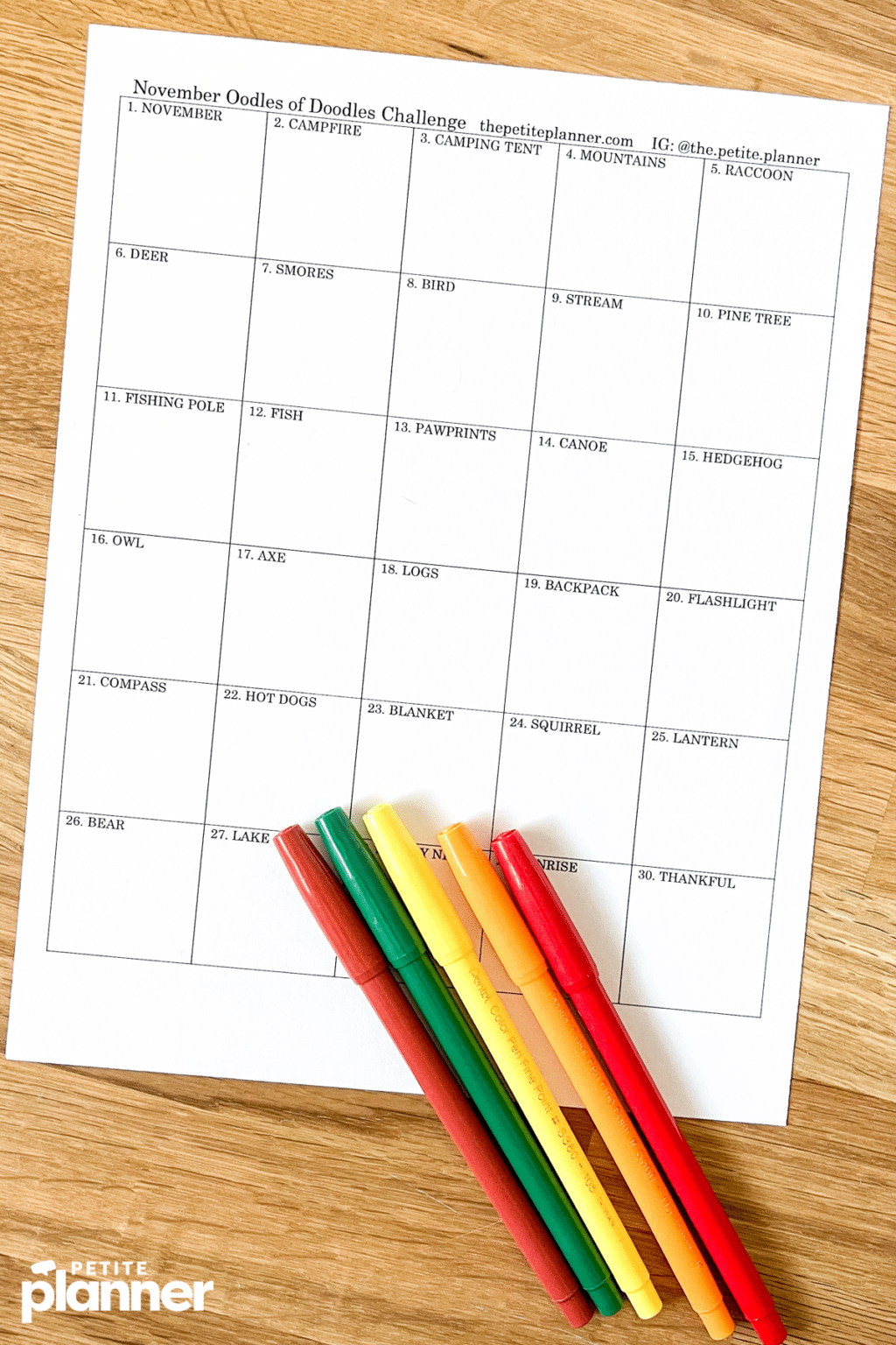 NOVEMBER Doodle Challenge with FREE Printable Drawing Page