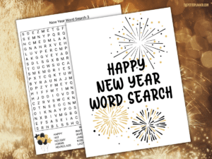 New Years Word Search Printable for New Year's Eve Celebration!