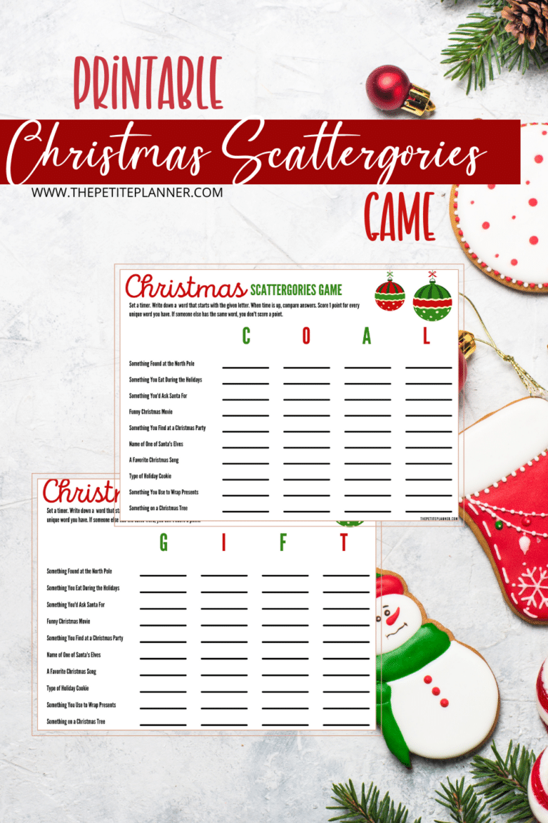 Christmas Scattergories Game Printable (Free!)