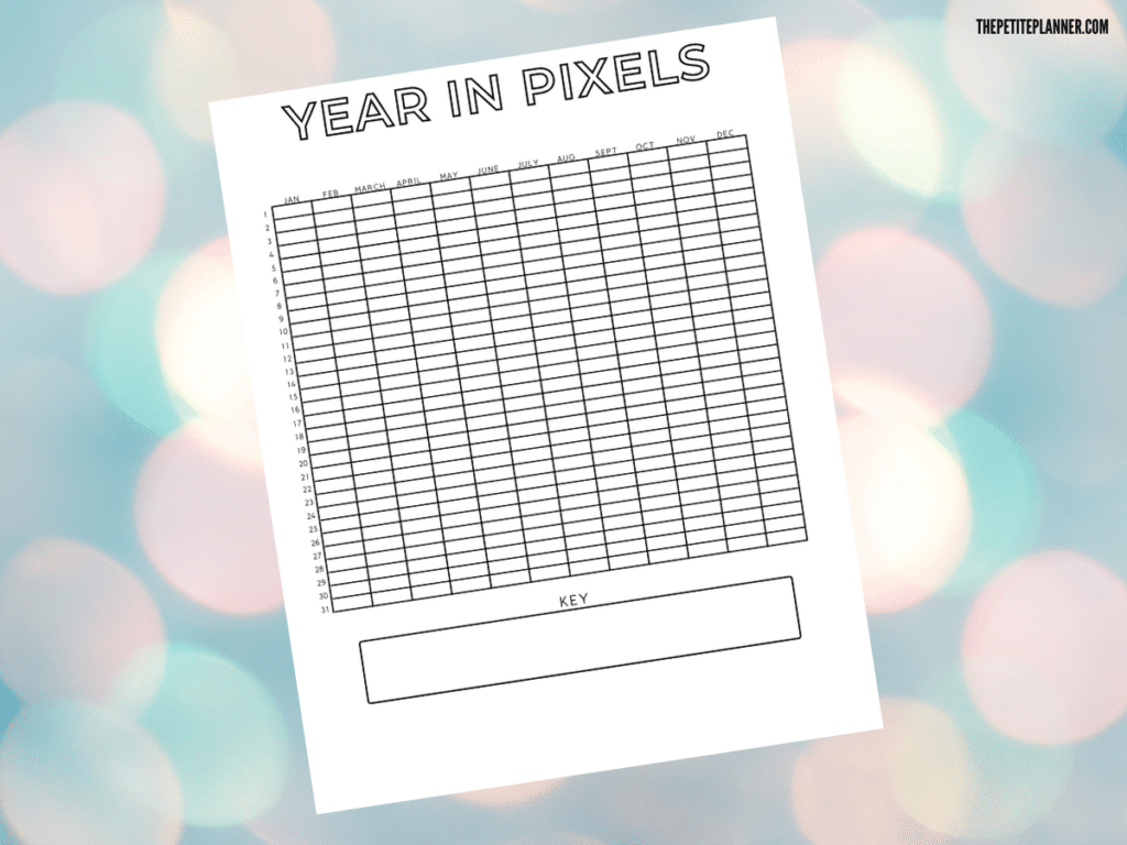 Year in Pixels Chart ⋆ The Petite Planner