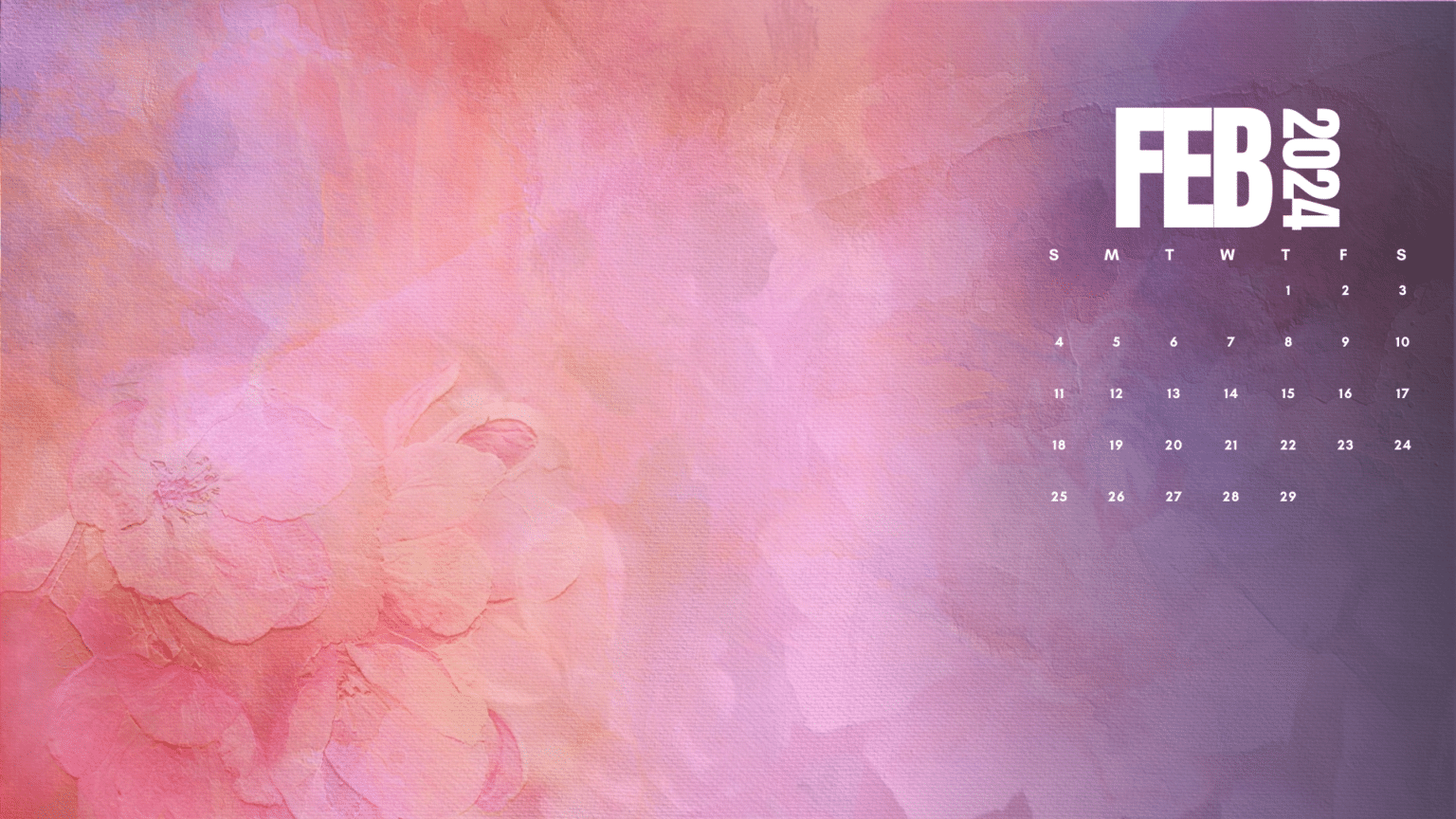 Free February Wallpaper for Desktop & Phones!