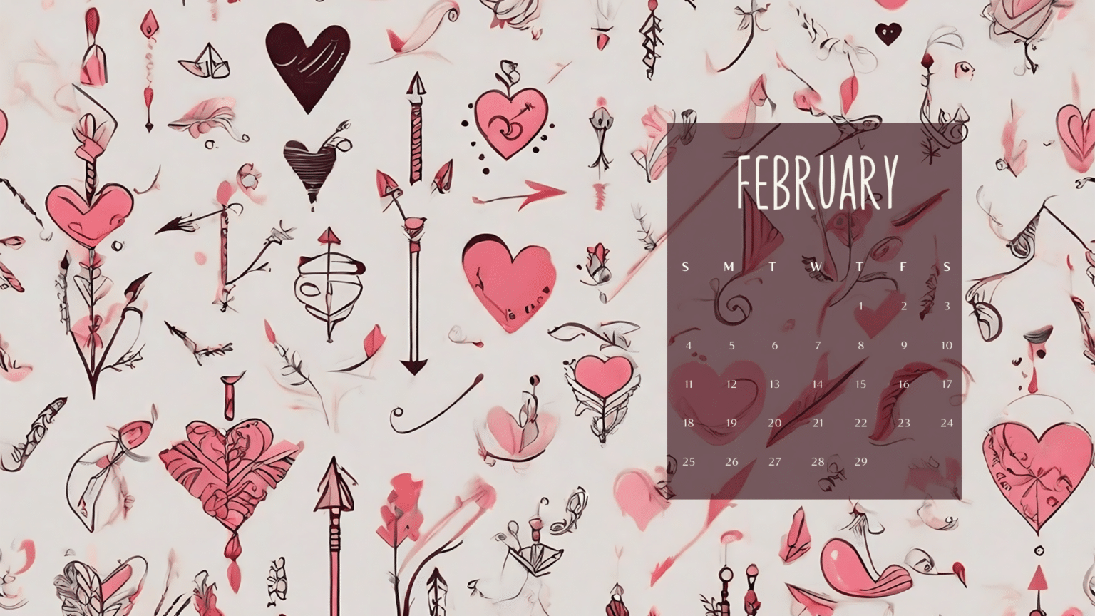 Free February Wallpaper for Desktop & Phones!