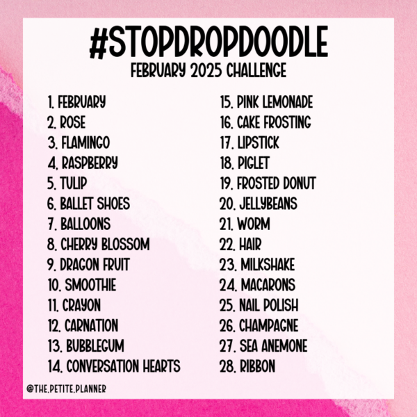 February Drawing a Day Challenge with FREE Printable
