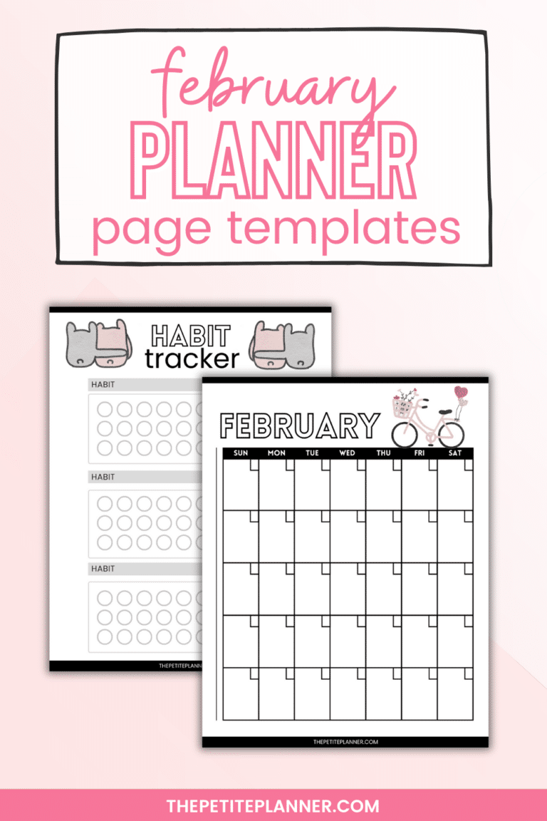 Free February Planner Printables (Calendar, Habit Tracker & More!)