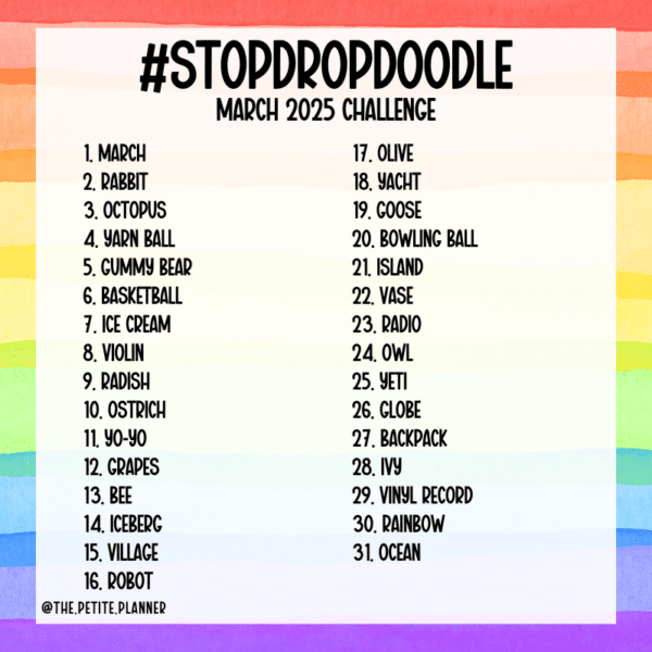 March Drawing Challenge with FREE Printable!