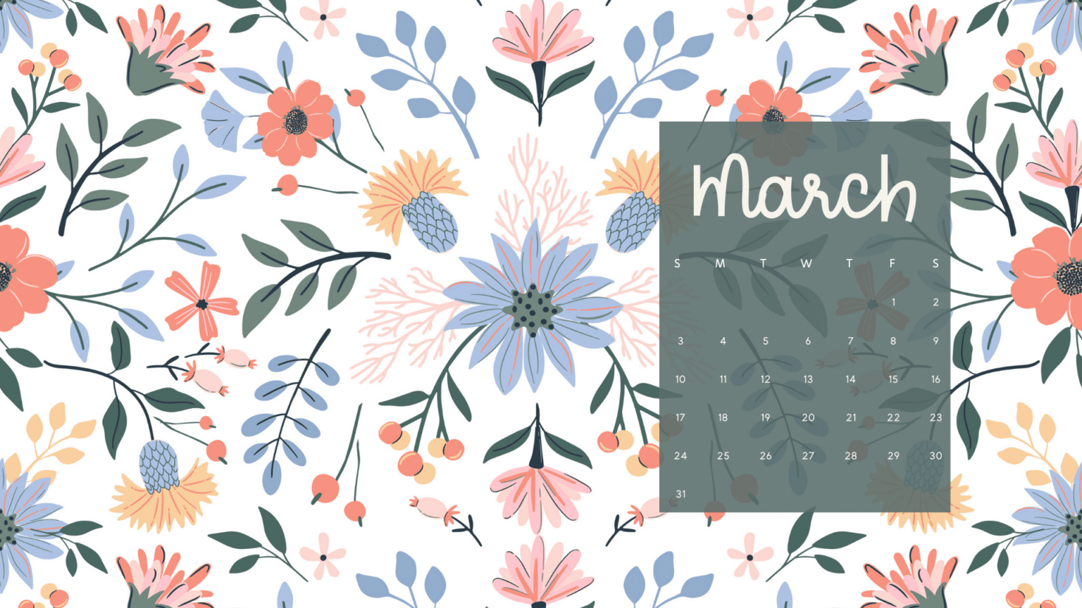 Free March Desktop Wallpaper & iPhone Backgrounds (FREE!)