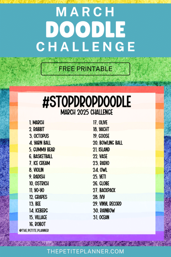 March Drawing Challenge with FREE Printable!