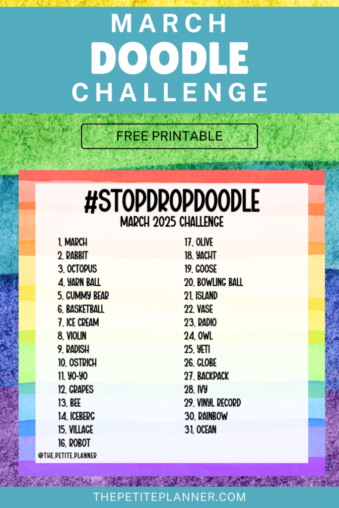 March Drawing Challenge with FREE Printable!