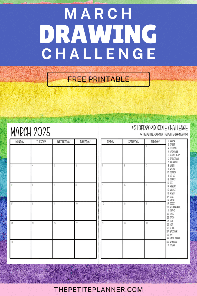 March Drawing Challenge with FREE Printable!