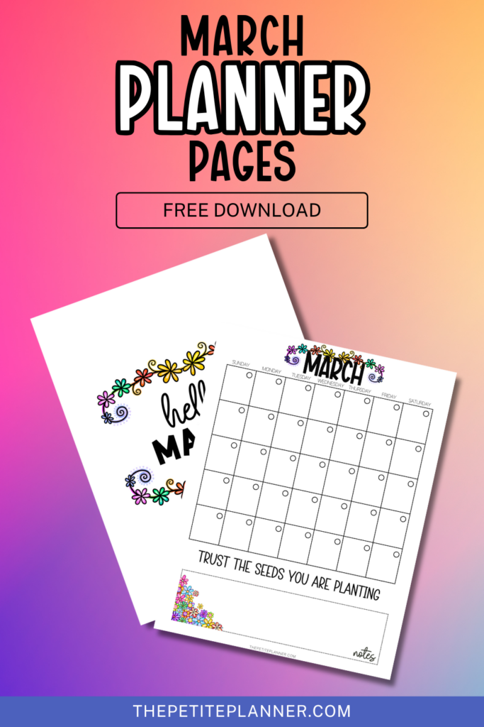 Printable March Bullet Journal (Calendar, Habit Tracker & More!)