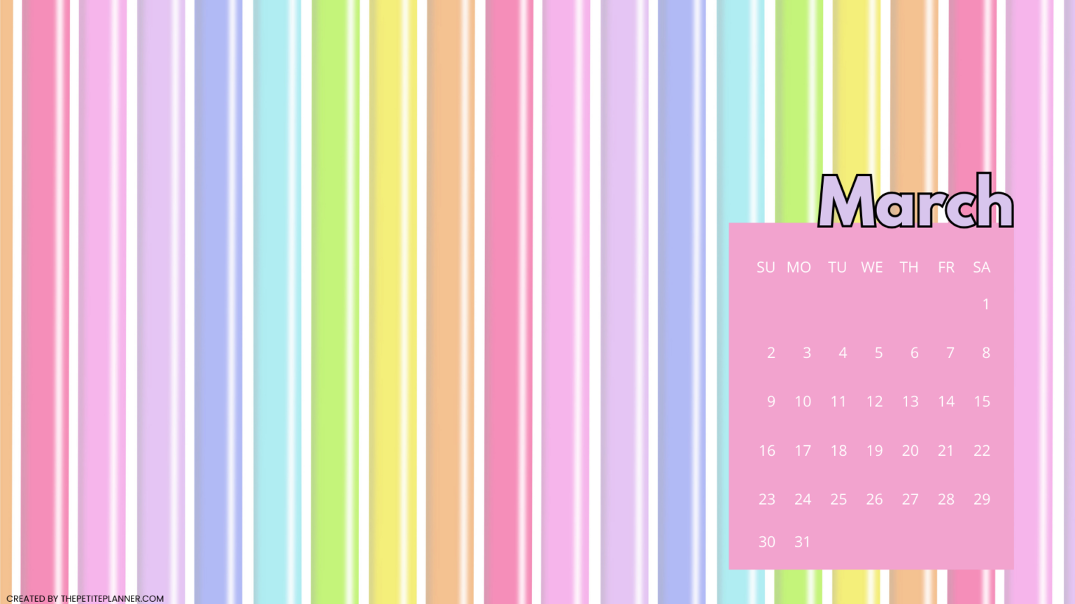 Free March Desktop Wallpaper