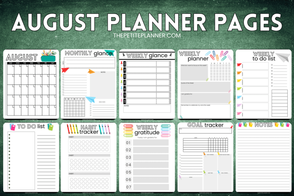 Printable August Bullet Journal (Calendar, Habit Tracker & More!)