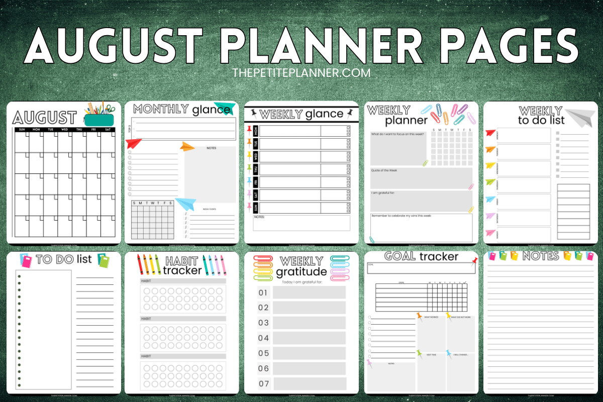 Printable August Bullet Journal (Calendar, Habit Tracker & More!)