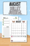 Printable August Bullet Journal (Calendar, Habit Tracker & More!)