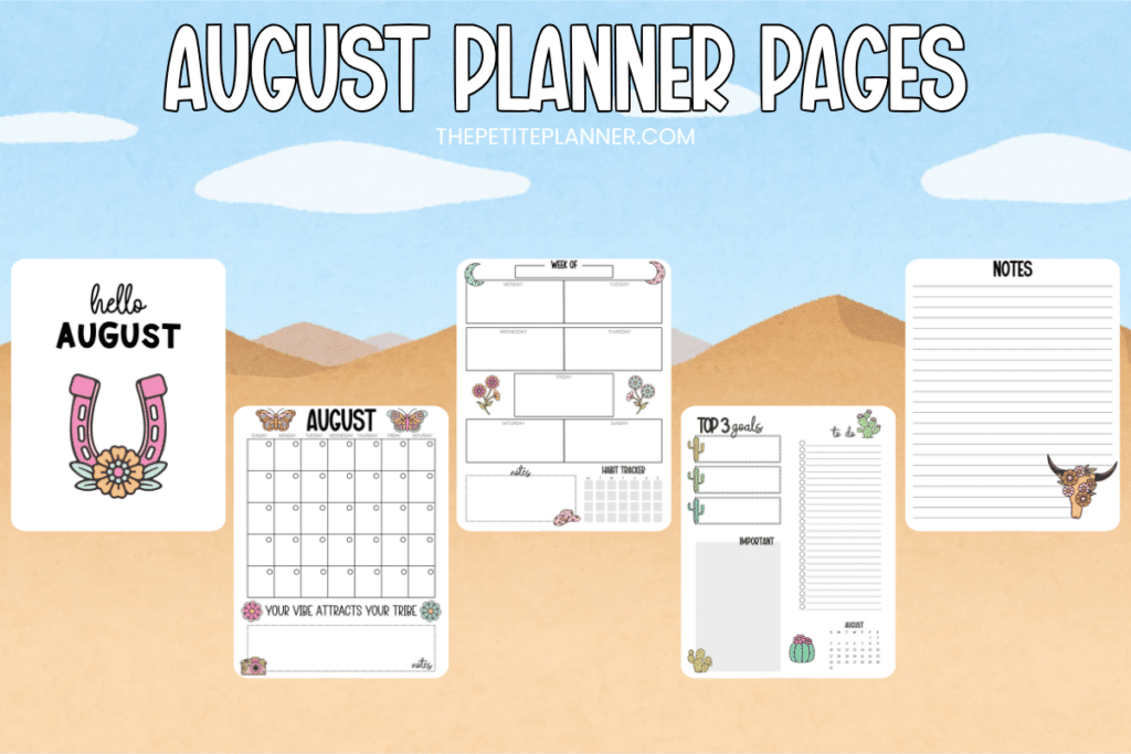 Printable August Bullet Journal (Calendar, Habit Tracker & More!)
