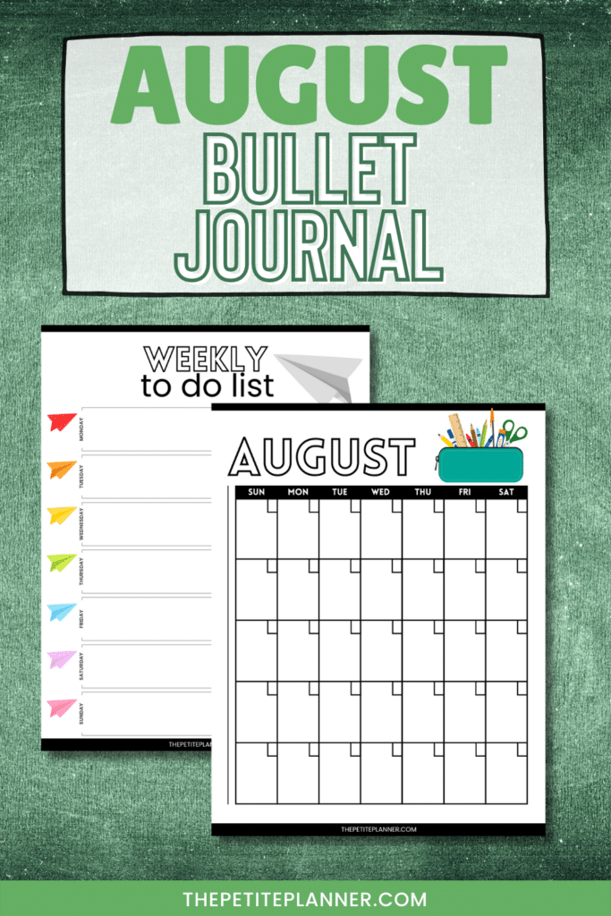 Printable August Bullet Journal (Calendar, Habit Tracker & More!)