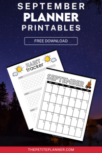Printable September Planner Pages (Calendar, Habit Tracker)