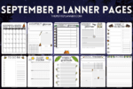 Printable September Planner Pages (Calendar, Habit Tracker)