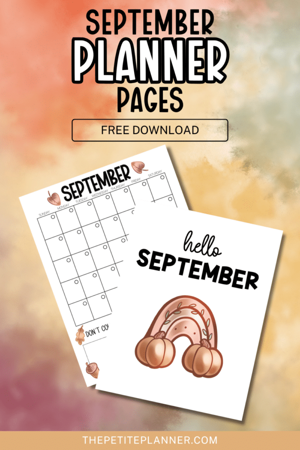 Printable September Planner Pages (Calendar, Habit Tracker)