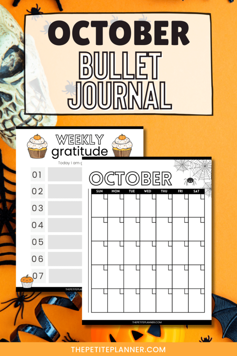 Printable October Planner Pages (Calendar, Habit Tracker)