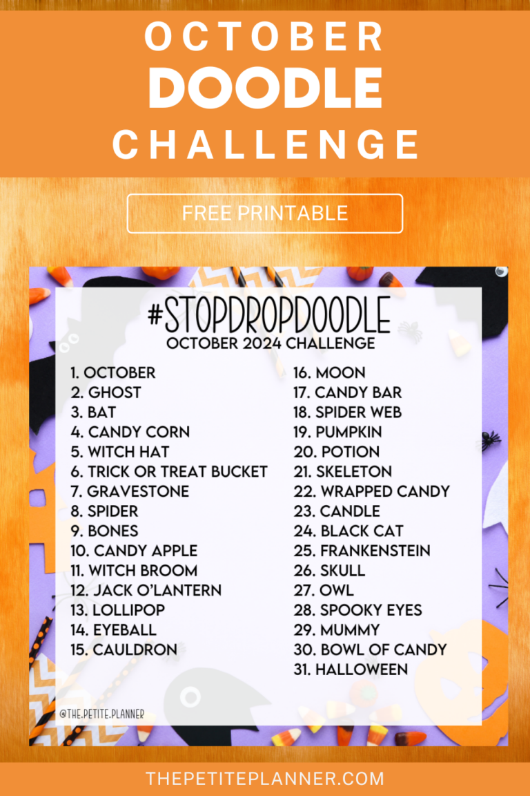 OCTOBER Doodle Challenge w/ FREE Printable!