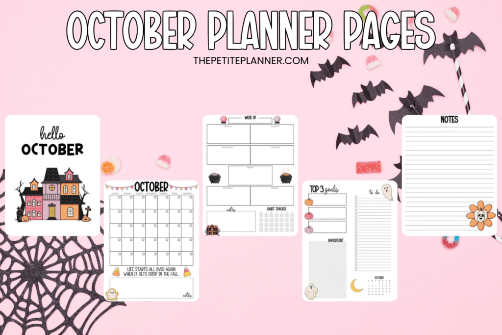 Printable October Planner Pages (Calendar, Habit Tracker)