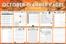 Printable October Planner Pages (Calendar, Habit Tracker)