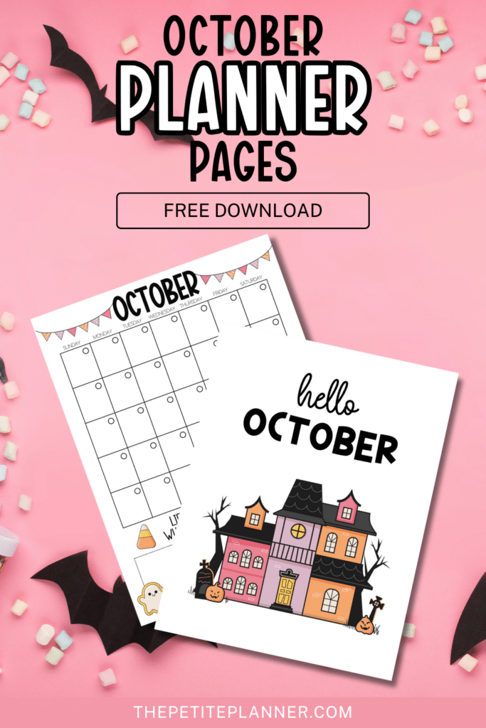 Printable October Planner Pages (Calendar, Habit Tracker)