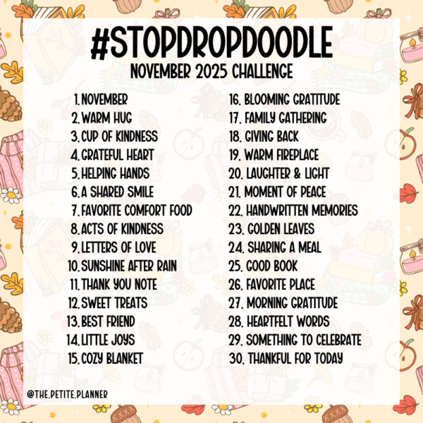 Try it! November Doodle Challenge with FREE Printable!
