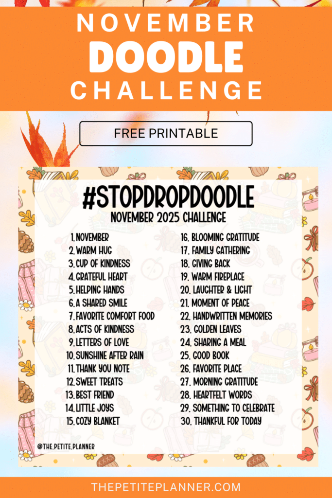Try it! November Doodle Challenge with FREE Printable!