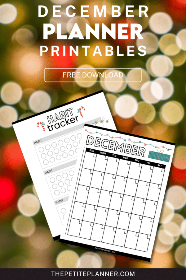 Printable December Planner Pages for the Holidays & Winter