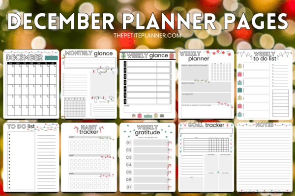 Printable December Planner Pages for the Holidays & Winter