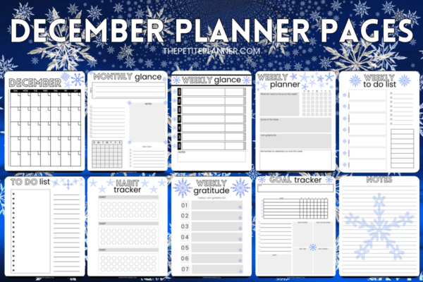 Printable December Planner Pages for the Holidays & Winter