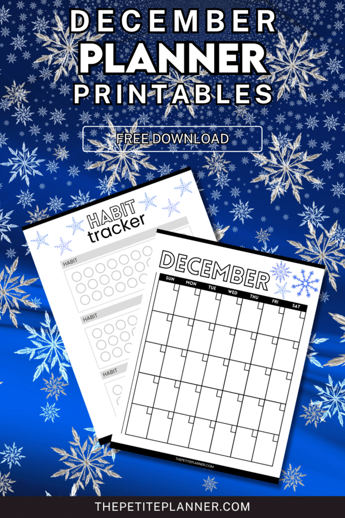 Printable December Planner Pages for the Holidays & Winter
